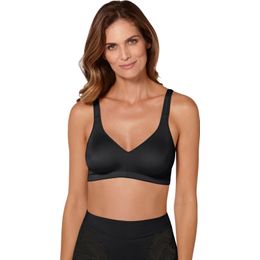Naturana Damen Komfort-BH ohne Bügel aus dehnbarem Material weiß + schwarz, Größe 90B/C/D