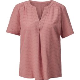 Damen Schlupf-Bluse mit Schulterpasse, vorne und hinten. rosenholz, Gr&ouml;&szlig;e 48