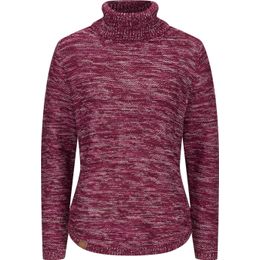 Damen Pullover mit Rollkragen bordeaux-meliert, Gr&ouml;&szlig;e 36