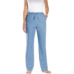 Damen Jeans mit weitem Bein blue-bleached, Gr&ouml;&szlig;e 27