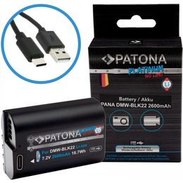 Patona Platinum Akku Panasonic DMW-BLK22 mit USB-C Input
