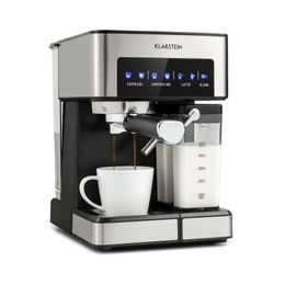 Klarstein Arabica Comfort Siebtr&auml;germaschine 1350W 20 Bar 1,8l Touch-Bedienfeld