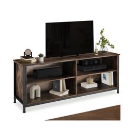 TecTake&reg; Sideboard, Industrial Style, 4 offene F&auml;cher, 2 verstellbare Einlegeb&ouml;den, 4 Kabelaussparungen, 147 x 41 x 60,5 cm