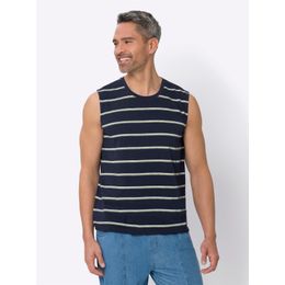 WITT Herren Achselshirt, marine-zitrone-geringelt, Gr&ouml;&szlig;e 48/50