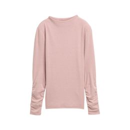 Tom Tailor Denim Damen Langarmshirt mit Raff&auml;rmeln, rosa, Meliert, Gr. XXL