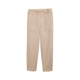 Tom Tailor Damen Loose Fit Hose in Wildleder-Optik, grau, Uni, Gr. 44/28