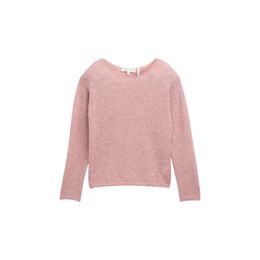 Tom Tailor Denim Damen Strickpullover mit U-Boot-Ausschnitt, rosa, Meliert, Gr. XL