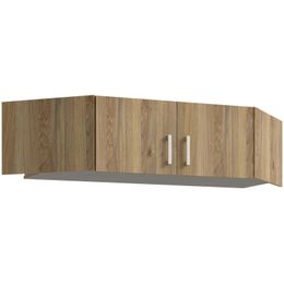 Schrankaufsatz FORTE, mauvella eiche, B:165,2cm H:38,1cm T:54,2cm, Spanplatte, Möbelaufsätze, großer Eckschrankaufsatz, 2 Türen, optimale Raumnutzung