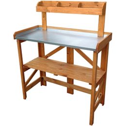 Pflanztisch Promadino, braun (honigbraun), B:97cm H:128cm T:45cm, Tische, BxTxH: 97x45x128 cm