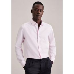 Businesshemd Seidensticker "Schwarze Rose", Herren, Gr. M (39), normale &Auml;rmell&auml;ngen, rosa (ros&eacute;), 100% Baumwolle, Strukturmuster, unifarben, tailored fit, 2-Knopf-Manschette, Hemden, Shaped 1/1 Kentkragen Struktur