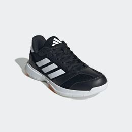 Hallenschuh adidas Performance "LIGRA 8 INDOOR", Gr. 46, schwarz-weiß (core schwarz, cloud weiß, cloud weiß), Synthetik, Textil, Schuhe, geeignet für jeden Hallensport