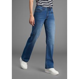 Comfort-fit-Jeans Kangaroos, Damen, Gr. 38, N-Gr, blau (blau used), Denim/Jeans, Obermaterial: 79% Baumwolle, 19% Polyester, 2% Elasthan, Basic, comfort fit lang, Jeans