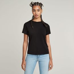 G-Star Raw T-Shirt G-STAR "Nifous", Damen, Gr. M (38), schwarz (dk schwarz), Single Jersey, Obermaterial: 100% Baumwolle, unifarben, regular fit, Rundhals, Shirts T-Shirt, mit kleiner Logo-Stickerei