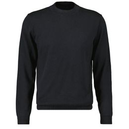 Rundhalspullover Ragman, Herren, Gr. 54, schwarz, 95% Baumwolle 5% Kaschmir, hoch geschlossener Ausschnitt, Pullover Rundhalspullover