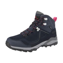 Wanderschuh Jack Wolfskin "SUNSET HIKE TEXAPORE MID W", Damen, Gr. 38, blau (night blau), Leder, Textil, Schuhe Wanderschuh, Wasserdicht, Trekkingschuh