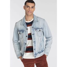 Levi's Jeansjacke LEVI'S "VINTAGE FIT TRUCKER JKT", Herren, Gr. XL, blau (new light trucker), Denim/Jeans, Obermaterial: 100% Baumwolle, hüftlang, Rundhals, 1-Knopf-Manschette, Jacken, mit Knopfleiste
