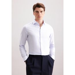 Businesshemd Seidensticker "Schwarze Rose", Herren, Gr. L (41), normale &Auml;rmell&auml;ngen, blau, 100% Baumwolle, gestreift, slim fit, 2-Knopf-Manschette, Hemden, Slim 1/1 Kentkragen Gestreift