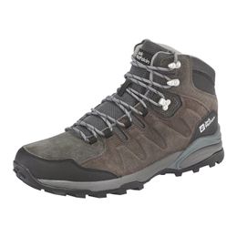 Wanderschuh Jack Wolfskin "MTN GOAT MID M", Herren, Gr. 41, schwarz, grau, Leder, Schuhe Wanderschuh, Trekkingschuh