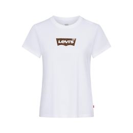 Levi's T-Shirt LEVI'S "LSE THE PERFECT TEE", Damen, Gr. M (38), weiß (lse batwing leopard weiß), Jersey, Obermaterial: 100% Baumwolle, bedruckt, figurumspielend hüftlang, Rundhals, Shirts T-Shirt, mit Logo Print