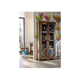 Vitrine Altholz 90x40x180 mehrfarbig lackiert NATURE OF SPIRIT #52