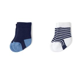 Tchibo - 3 Paar Babysocken - Herren - Gr. 13-15 - dunkelblau/gestreift