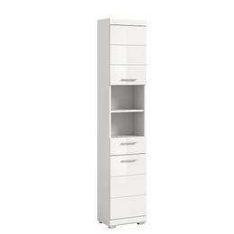 Pharao24.de Badschrank Seitenschrank Hochglanz mit zwei offenen Fächern