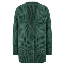 Fadenmeister Berlin - Long-Strickjacke aus Schurwolle und Kaschmir, t&uuml;rkis, Gr. 44 / L - Schurwolle