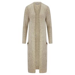 DAY.LIKE - Strickmantel mit V-Ausschnitt, beige, Gr. 42 / M - Wolle