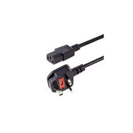 StarTech.com IEC-Ger&auml;tekabel UK-Stecker Typ G (BS1363) - IEC 60320 C13 1m Schwarz - BS13U-1M-POWER-LEAD