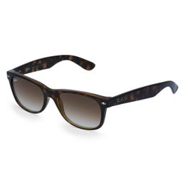 Ray-Ban RB 2132 NEW WAYFARER | Unisex-Sonnenbrille | Fassung: Vollrand, Quadratisch, Propionat, Havanna Gl&auml;nzend | Glasfarbe: Braun