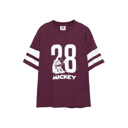 Pull&Bear Pull&bear T-Shirt 'MICKEY 28' Herren Gr&ouml;&szlig;e XL burgunder / wei&szlig;