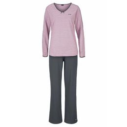H.I.S. H.I.S Pyjama Damen Gr&ouml;&szlig;e XXS/XS dunkelgrau / rosa Winterkleid
