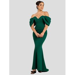 Goddiva Maxikleid Damen Größe 38 dunkelgrün Winterkleid