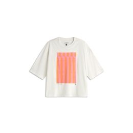 thinking mu T-Shirt 'Lena' Damen Gr&ouml;&szlig;e L orange / rosa / wei&szlig;