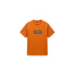 Napapijri T-Shirt Herren Gr&ouml;&szlig;e M orange / schwarz