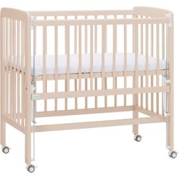 Beistellbett fillikid "Nino", Baby, Gr. Liegefläche B/L: 45cm x 90cm, kein Härtegrad, champagner, Massivholz, Babybetten, inkl. Matratze; Made in Europe