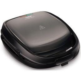Tefal 2-in-1-Sandwichmaker "SW341B", grau (grau, schwarz), B:17cm H:34cm T:28,6cm, Sandwichmaker, 2 herausnehmbare, antihaftbeschichtete Plattensets inklusive