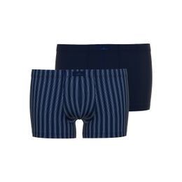 G&ouml;tzburg Boxershorts G&Ouml;TZBURG "Volos", Damen, Gr. 7 (XL), blau (blau, dunkel, ringel), Obermaterial: 95% Baumwolle, 5% Elasthan, k&ouml;rpernah, Unterhosen, mit Muster, Baumwollmix, elastisch