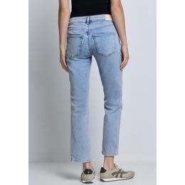 Slim-fit-Jeans STREET ONE STUDIO, Damen, Gr. 32, L&auml;nge 28, ultra bleach wash, Jeans, 79% Baumwolle, 15% Polyester, 4% Elastomultiester, 2% Elasthan, unifarben, kn&ouml;chellang, Jeans Slim-fit-Jeans, Middle Waist