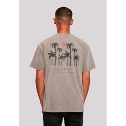 T-Shirt F4NT4STIC "Oversize Escape Discover the World Palm Trees", Herren, Gr. L, asphalt, Obermaterial: 100% Baumwolle, oversize, Rundhals, ohne B&uuml;ndchen, Shirts T-Shirt, Discover the World