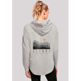 Kapuzenpullover F4NT4STIC "Oversize Escape Discover the World Forest", Damen, Gr. XS, grau, Obermaterial: 100% Baumwolle, oversize, Pullover, Discover the World