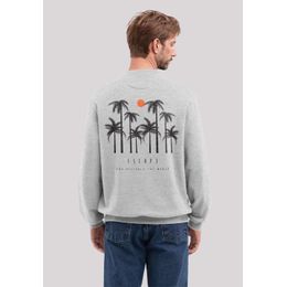 Sweatshirt F4NT4STIC "Escape Discover the World Palm Trees", Herren, Gr. L, grau (grau melange), Obermaterial: 80% Baumwolle, 20% Polyester, regular fit, Rundhals, ohne Bündchen, Sweatshirts, Discover the World