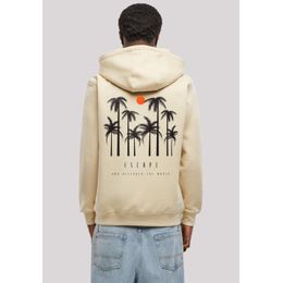 Kapuzenpullover F4NT4STIC "Escape Discover the World Palm Trees", Herren, Gr. L, beige (sand), Obermaterial: 65% Baumwolle, 35% Polyester, slim fit, Pullover Kapuzenpullover, Discover the World