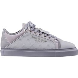 BENJAMIN BERNER Low-Top Sneaker - Odin Monogram Embossed Ice Grey - Gr. 44 (EU) - in Grau - f&uuml;r Damen