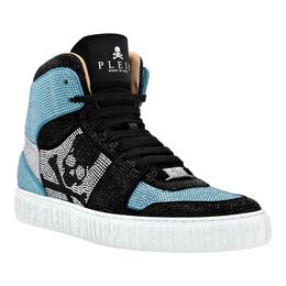 Philipp Plein Low-Top Sneaker - Hightop-Sneaker Notorious Mit Schmucksteinen - Gr. 39 (EU) - in Blau - f&uuml;r Damen