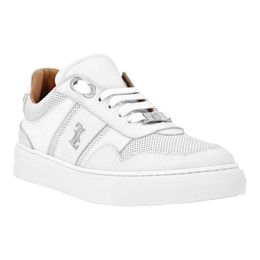 BILLIONAIRE Low-Top Sneaker - Low-Top Turnschuhe Crocco Print - Gr. 40 (EU) - in Wei&szlig; - f&uuml;r Damen