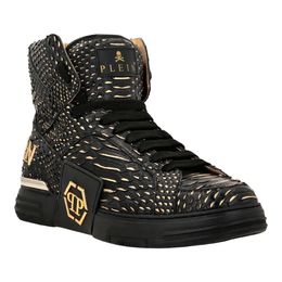 Philipp Plein Low-Top Sneaker - Hochwertige Turnschuhe Hexagon - Gr. 36 (EU) - in Schwarz - f&uuml;r Damen