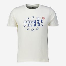 Cremefarbenes T-Shirt mit Textdruck
