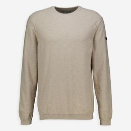 NO EXCESS Beiges Sweatshirt mit Melange-Effekt