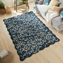 Dunkelblauer Lib306 Teppich mit Blumenmuster 160x230cm